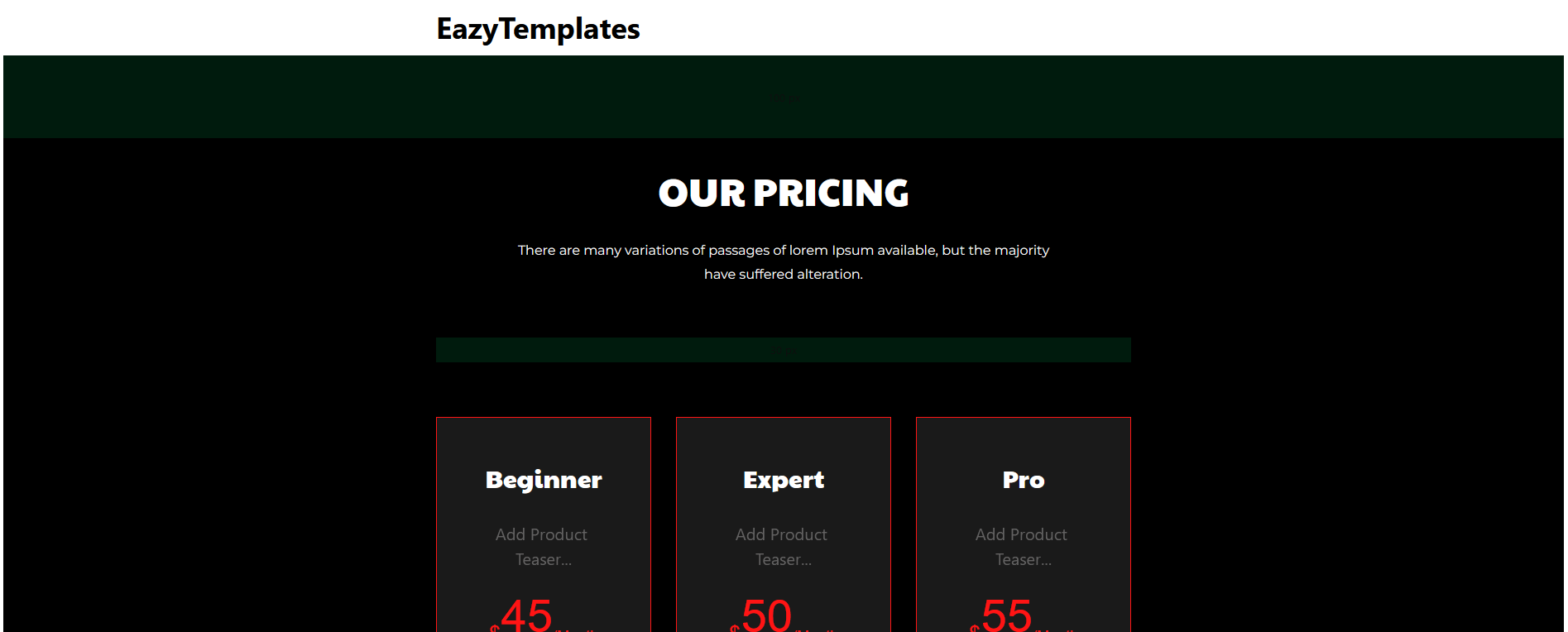 Sections Template - EazyPlugins